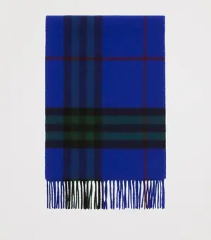 Burberry Cashmere Check Scarf - Blue