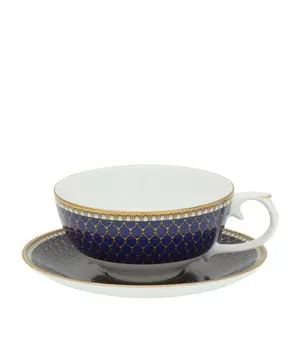 Halcyon Days Antler Trellis Tea For One Set - Blue