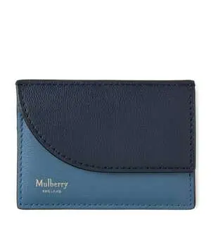 Mulberry Leather Compact Card Holder - Blue