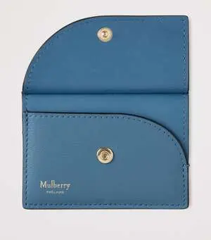Mulberry Leather Compact Card Holder - Blue