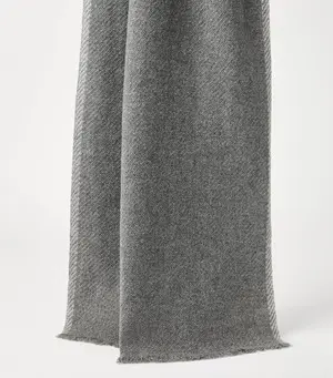 Brunello Cucinelli Cashmere Logo Scarf