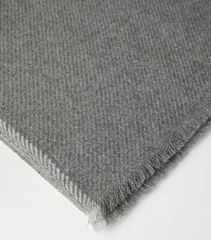 Brunello Cucinelli Cashmere Logo Scarf