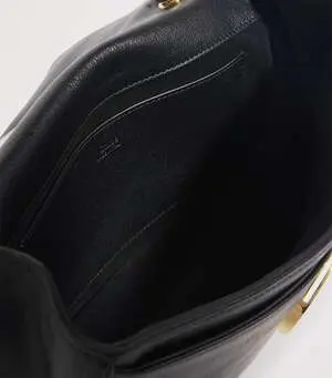 Chloé Medium Leather Heritage Shoulder Bag - Black