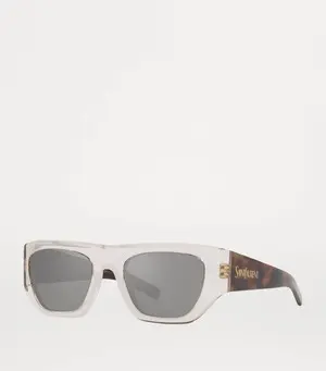 Saint Laurent Sl 740 Pillowed Square Sunglasses - Brown