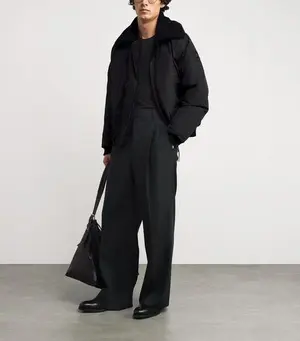 Canada Goose Down Aviator Bomber Jacket - Black