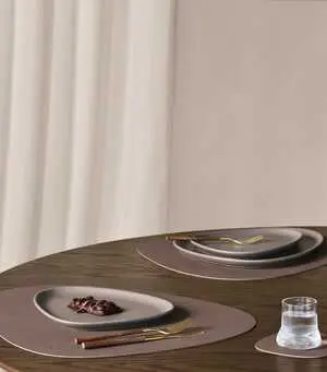 LIND DNA Large Curve Nupo Table Mat - Brown