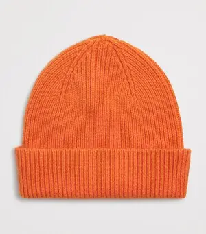 LE BONNET Lambswool-caregora Classic Beanie - Orange