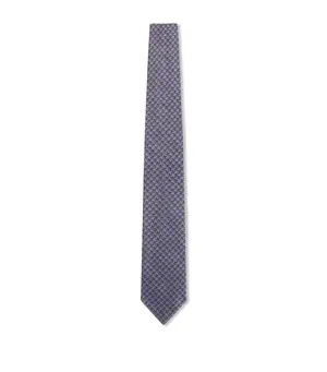 TOM FORD Silk Pied De Poule Neck Tie Navy