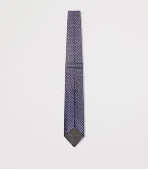 TOM FORD Silk Pied De Poule Neck Tie - Navy