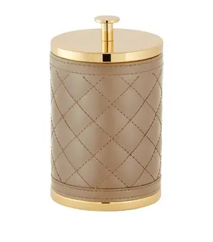 RIVIERE Large Quilted Round Box - Neutral