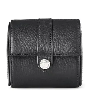ASPINAL OF LONDON Leather Watch Roll - Black