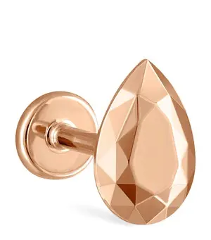 MARIA TASH Faceted Pear Threaded Stud Earring - Rose Gold