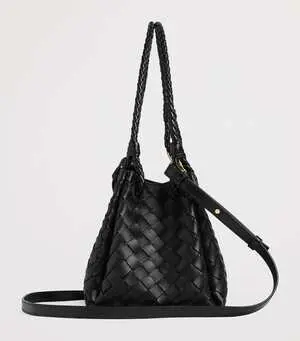 Bottega Veneta Leather Parachute Shoulder Bag - Black