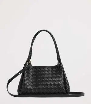 Bottega Veneta Leather Parachute Shoulder Bag - Black
