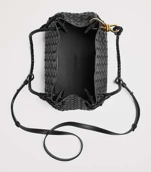 Bottega Veneta Leather Parachute Shoulder Bag - Black