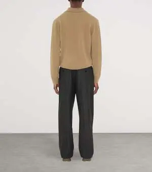 Burberry Cashmere-blend Ekd Polo Shirt - Beige