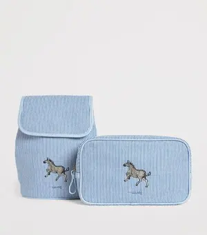 Harrods Embroidered Backpack - Blue