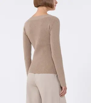Max Mara Wool-blend Ribbed Cardigan - Beige