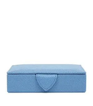 Smythson Small Panama Leather Jewellery Box - Blue