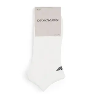 Emporio Armani Cotton-blend Trainer Socks - White
