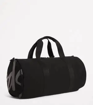 Harrods Cotton Barrel Bag - Black