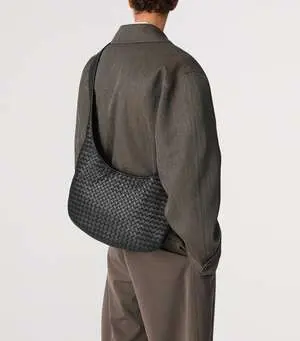 Bottega Veneta Nappa Leather Veneto Cross-body Bag - Grey