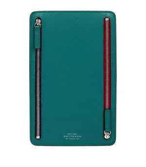 Smythson Panama Leather Multi-zip Wallet - Blue