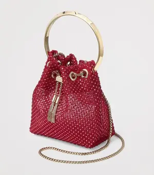 JIMMY CHOO Embellished Bon Bon Top-handle Bag - Red