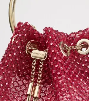 JIMMY CHOO Embellished Bon Bon Top-handle Bag - Red