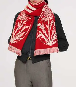 Burberry Wool Thistle Shield Scarf