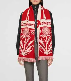 Burberry Wool Thistle Shield Scarf