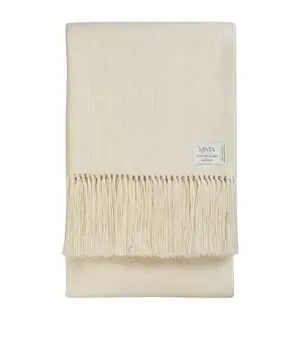 ARAMINTA CAMPBELL Large Alpaca-blend Woodland Throw - White