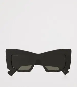 Gucci Acetate Butterfly Sunglasses - Black