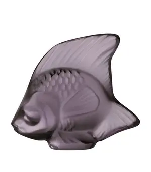 Lalique Crystal Fish Sculpture - Purple