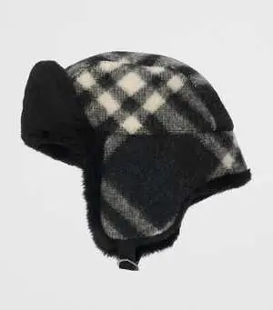 Burberry Wool Check Trapper Hat