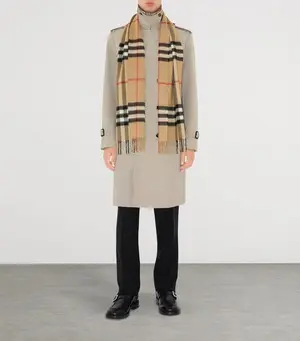 Burberry Cashmere Check Scarf - Beige
