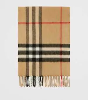 Burberry Cashmere Check Scarf - Beige