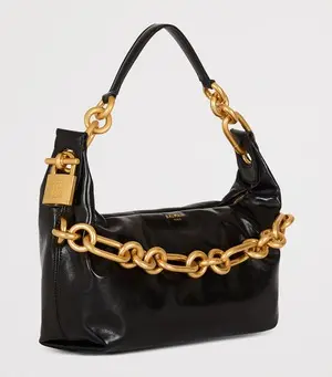 Balmain Leather Sync Shoulder Bag - Black