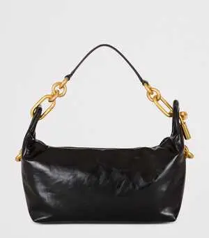 Balmain Leather Sync Shoulder Bag - Black