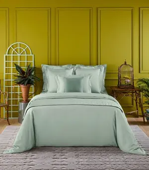 YVES DELORME Triomphe Square Oxford Pillowcase - Green