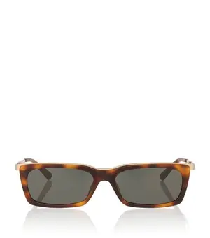Saint Laurent Rectangle Acetate Sunglasses - Brown
