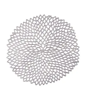 CHILEWICH Dahlia Round Placemat - Grey