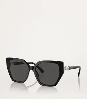 SWAROVSKI Acetate Sk6016 Sunglasses - Black