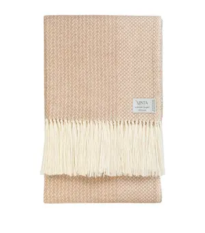 ARAMINTA CAMPBELL Large Alpaca-blend Woodland Throw - Beige