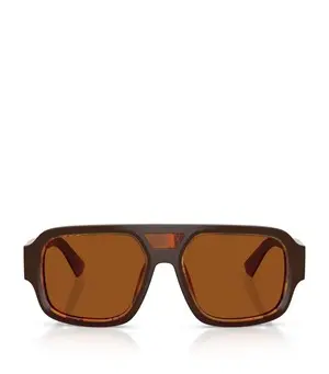Dolce & Gabbana Oversized Pilot Sunglasses - Brown
