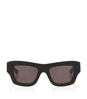 Bottega Veneta Rectangular Frame Sunglasses - Black