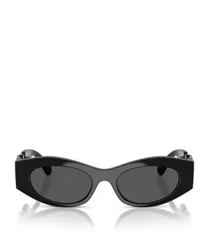 Versace Acetate Oval Sunglasses - Black