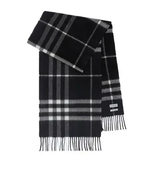 Burberry Cashmere Check Scarf - Black