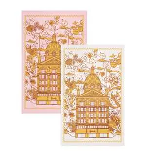 Harrods Set Of 2 Building Legacy Tea Towels - Pink