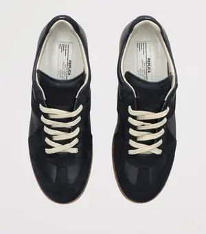 MAISON MARGIELA Leather And Suede Replica Sneakers - Navy